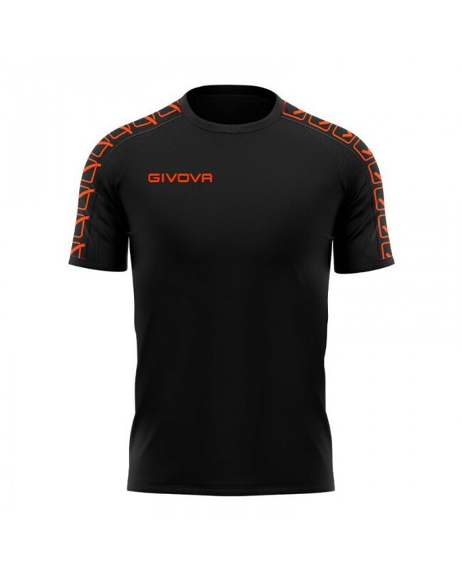 Tričko T-SHIRT POLY BAND čierna-fluo oranžová M
