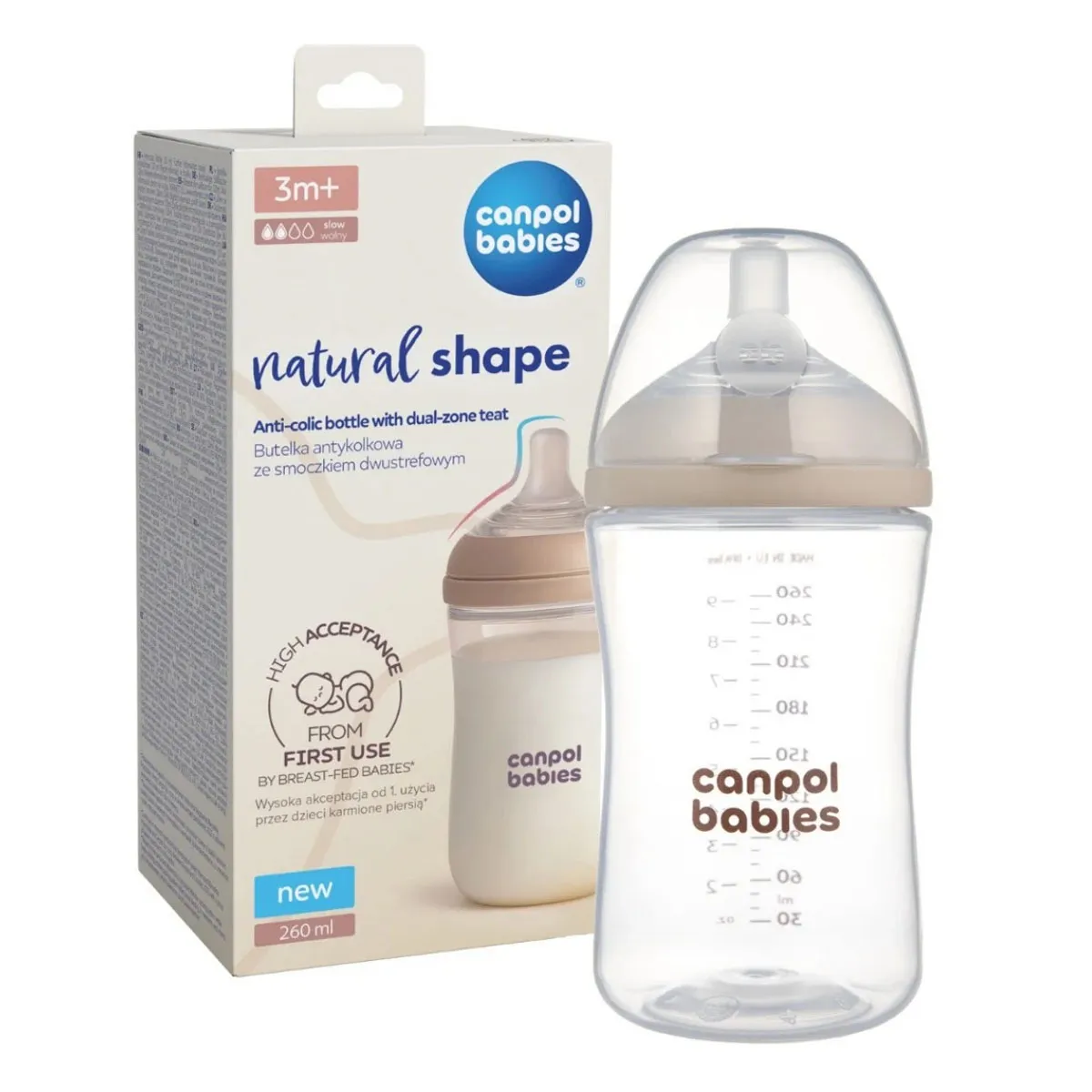 CANPOL NATURAL SHAPE ANTIKOLIK FLAŠICA 260ML