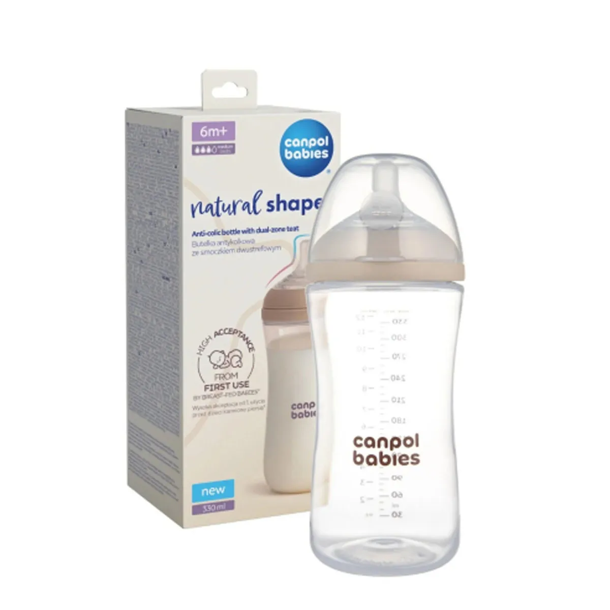 CANPOL NATURAL SHAPE ANTIKOLIK FLAŠICA 330ML