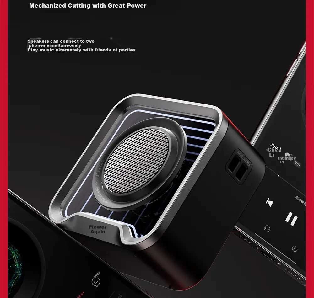 Manbuzhehuazai Halo Bluetooth zvučnik IP67, Crni