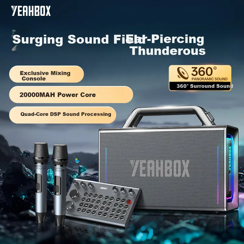 Yeahbox Bluetooth zvučnik sa 2 mikrofona Thunder 50, Crni