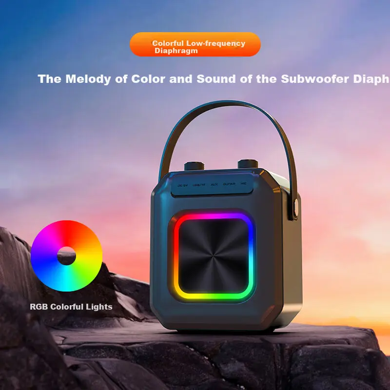 Sansui Bluetooth karaoke zvučnik D70, RGB, Crni