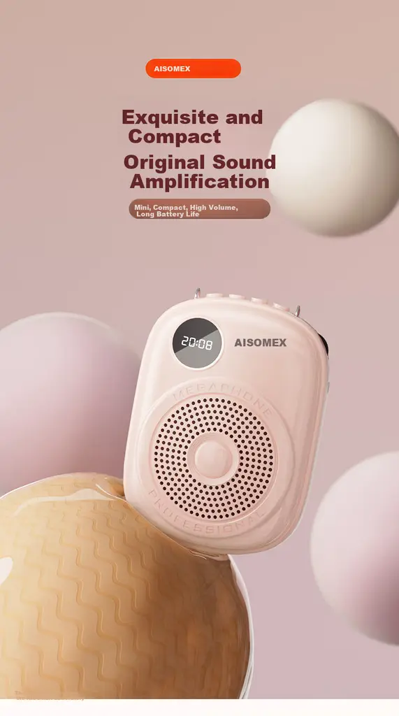 Aishuomei Bežični zvučnik sa mikrofonom K18, Bluetooth, Roze