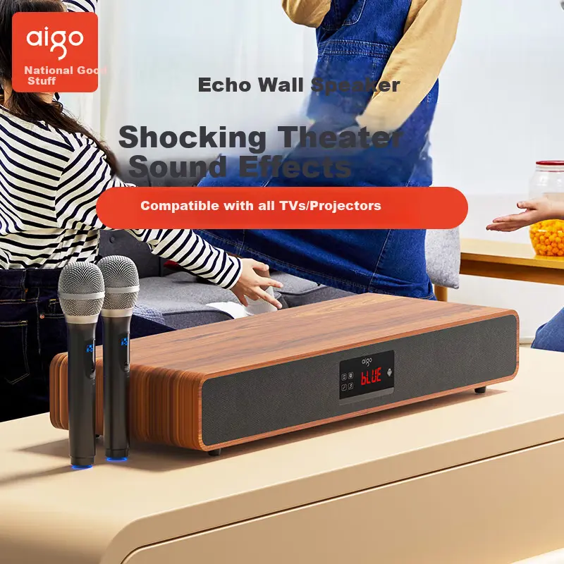 Aiguozhe Bluetooth zvučnik T108, 60 W, Braon