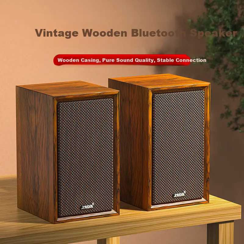 Saida Set Bluetooth zvučnika V-123, HiFi, USB, Braon