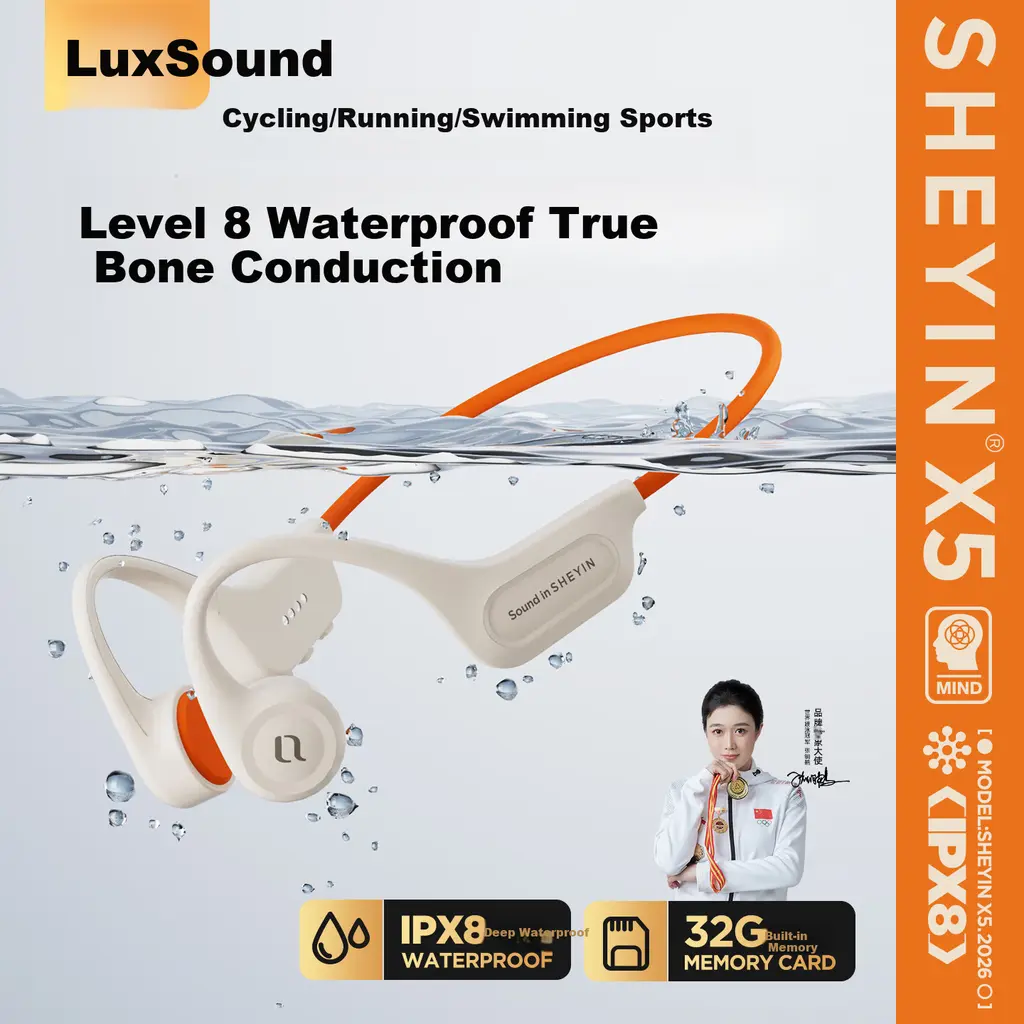 SHEYIN Bluetooth slušalice X5, Belo-narandžaste