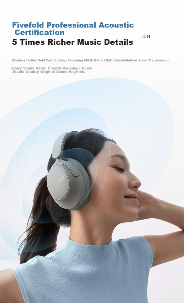QCY Bluetooth slušalice H3S, Sive