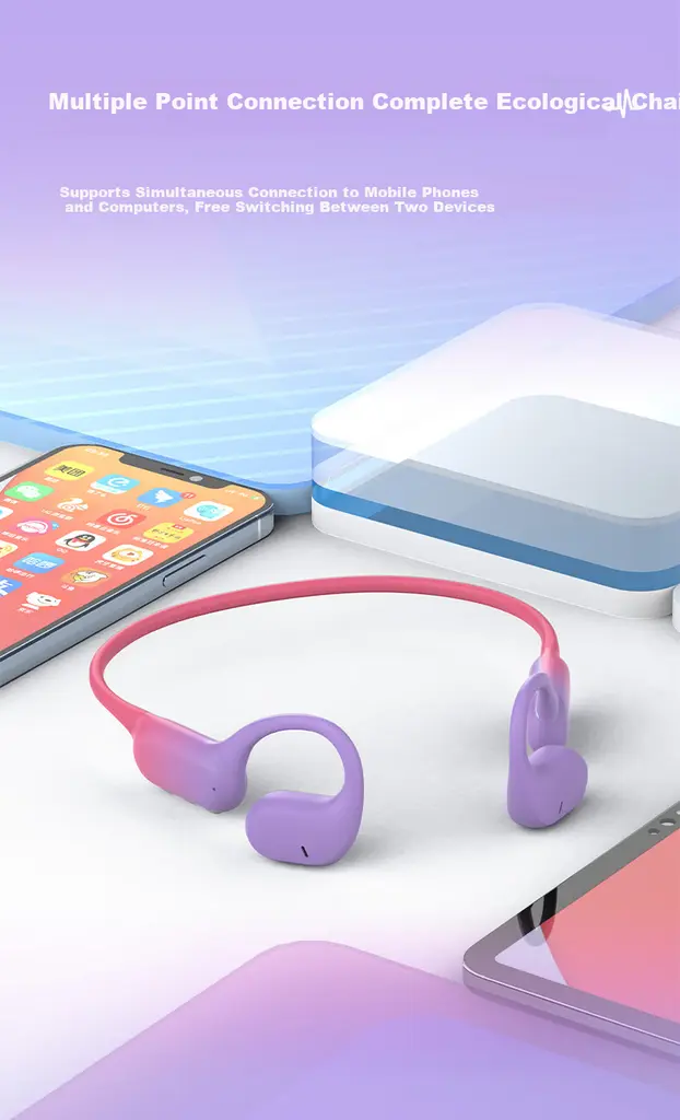 Lanshidun Bluetooth slušalice AirWave Pro, Ljubičaste