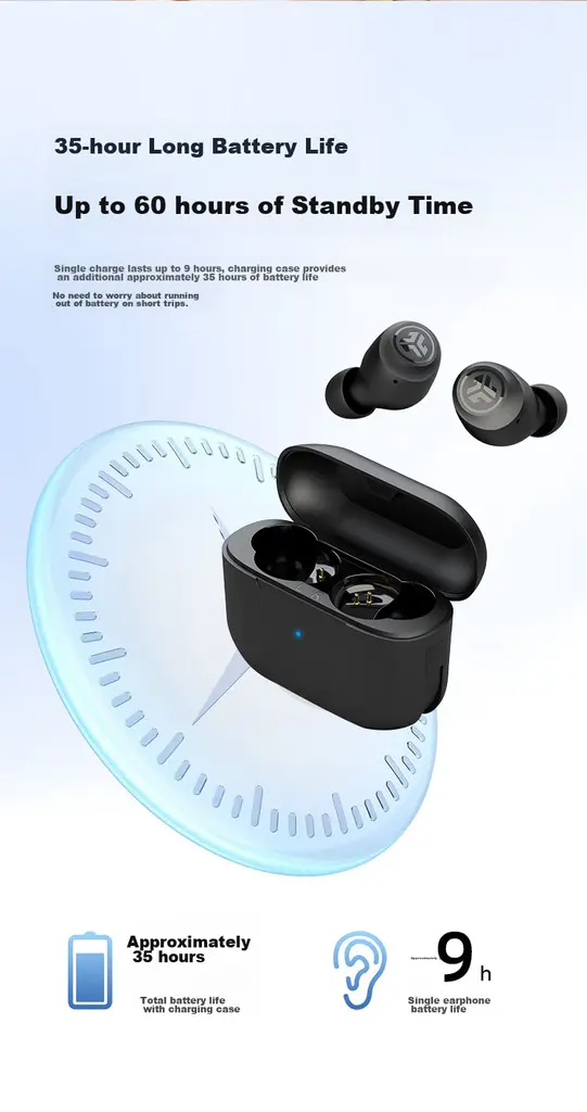 JLab Bluetooth slušalice Go Pop+, Crne
