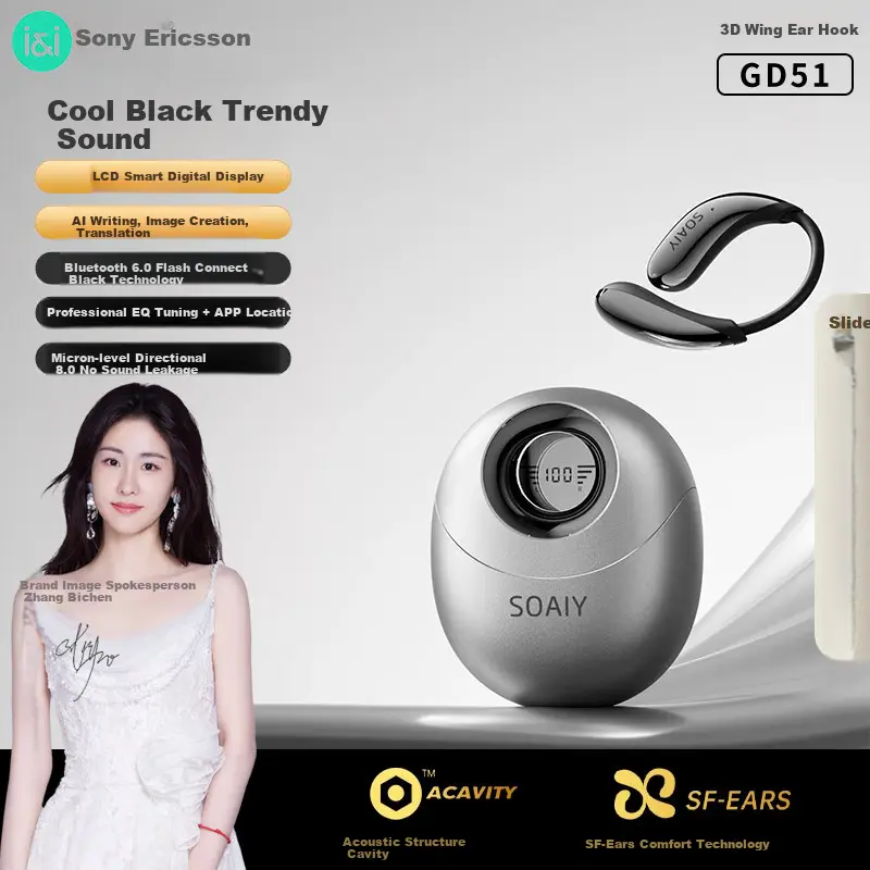 Soaiy Bluetooth slušalice GD51, Crne