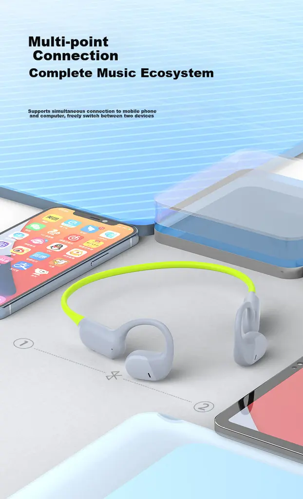 Lanshidun Bluetooth slušalice AirWave Pro, Zelene