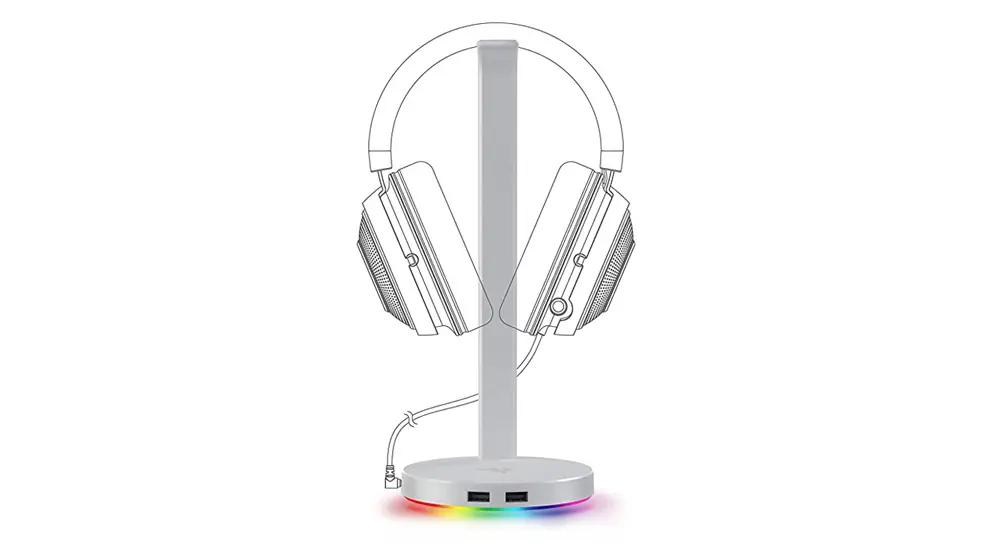 RAZER Držač za slušalice Base Station V2 Chroma Mercury (USB 3.1; 7.1 Surround Sound)