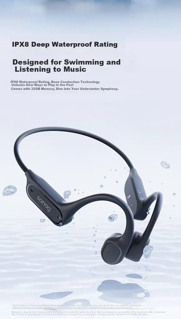 Sanag Bluetooth slušalice B33S, Crne