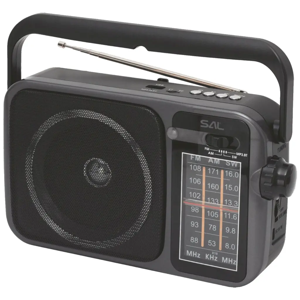 Prenosni radio priјemnik SAL sa multimediјalnim pleјerom, RPR10, crni
