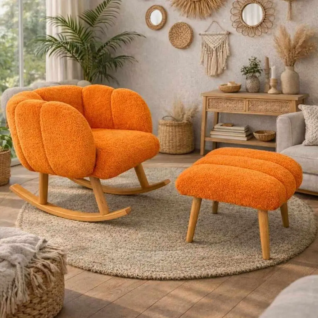 Atelier del Sofa Set stolice i taburea, 2 komada, Narandžasti