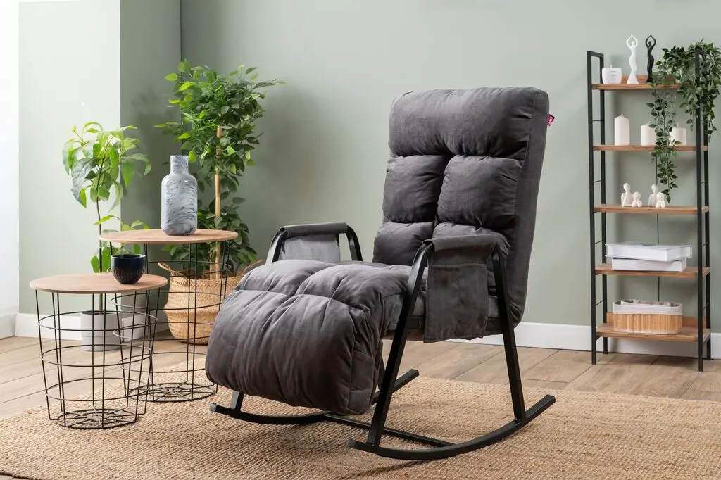 Atelier del Sofa Stolica za ljuljanje, Tamnosiva