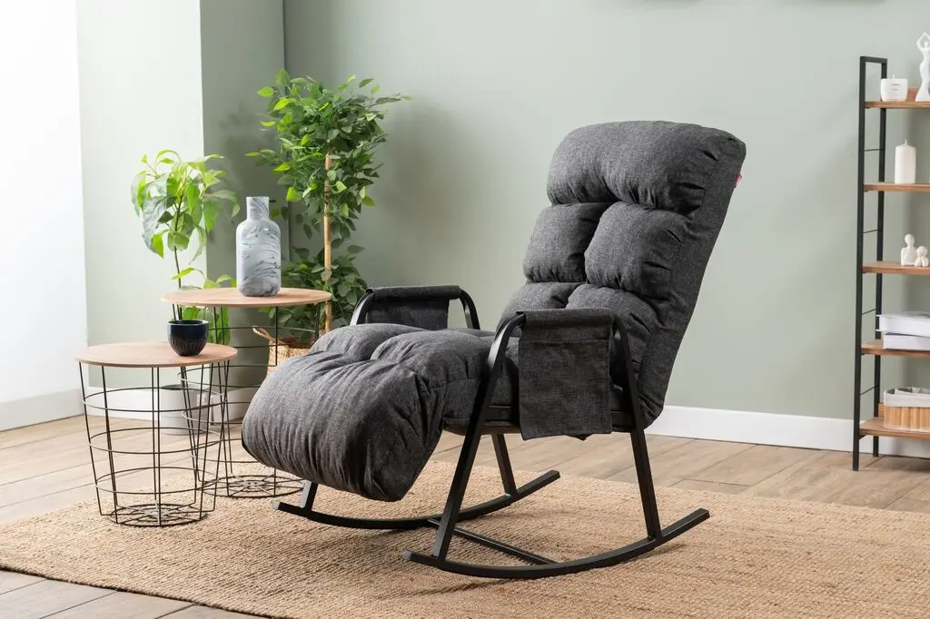 Atelier del Sofa Stolica za ljuljanje, Antracit