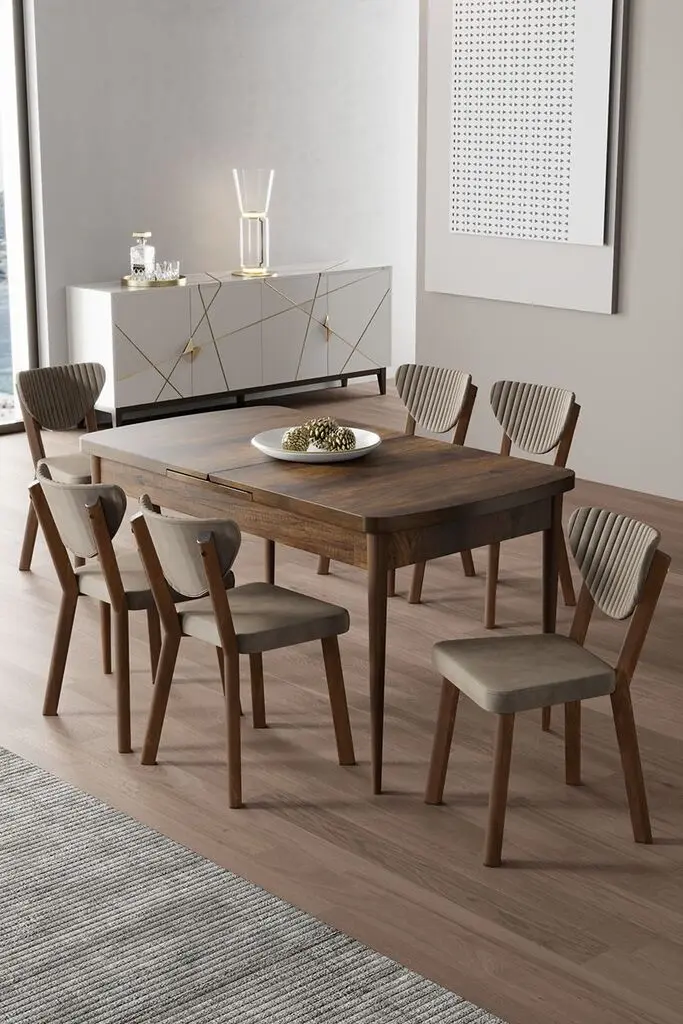 Hanah Home Trpezarijski set, 7 komada, Bež