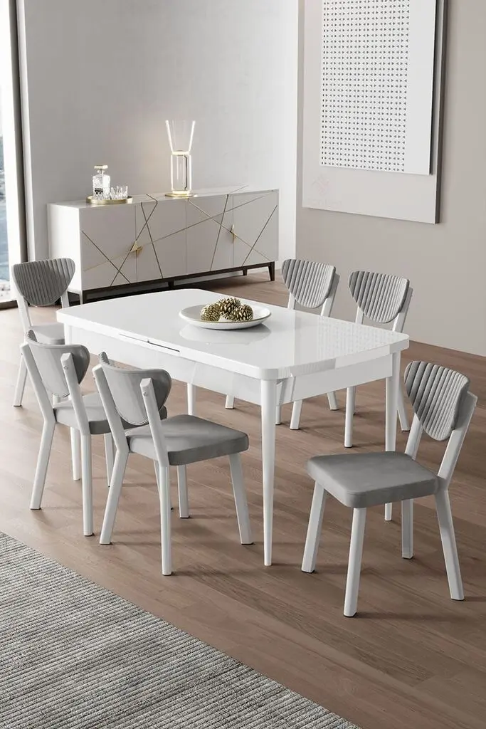 Hanah Home Trpezarijski set, 7 komada, Sivi