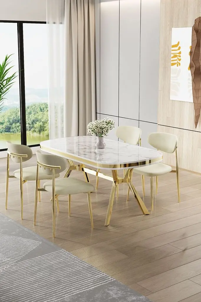 Hanah Home Trpezarijski set, 5 komada, Svetlozeleni