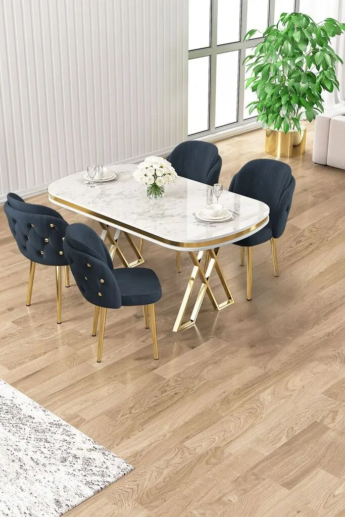 Hanah Home Trpezarijski set, 5 komada, Teget