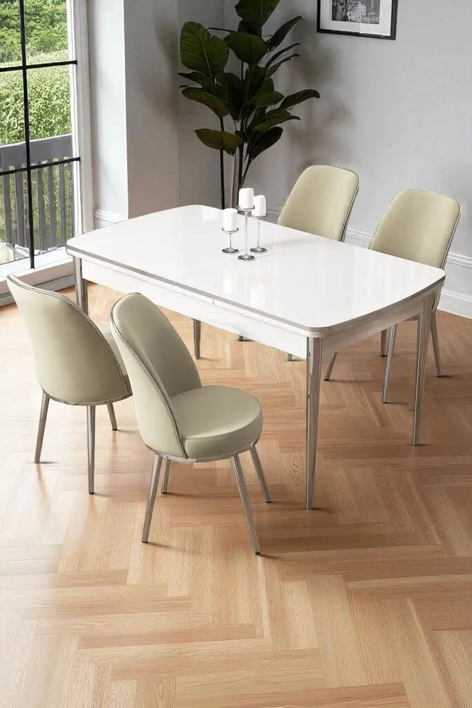 Hanah Home Trpezarijski set, 5 komada, Svetlozeleni