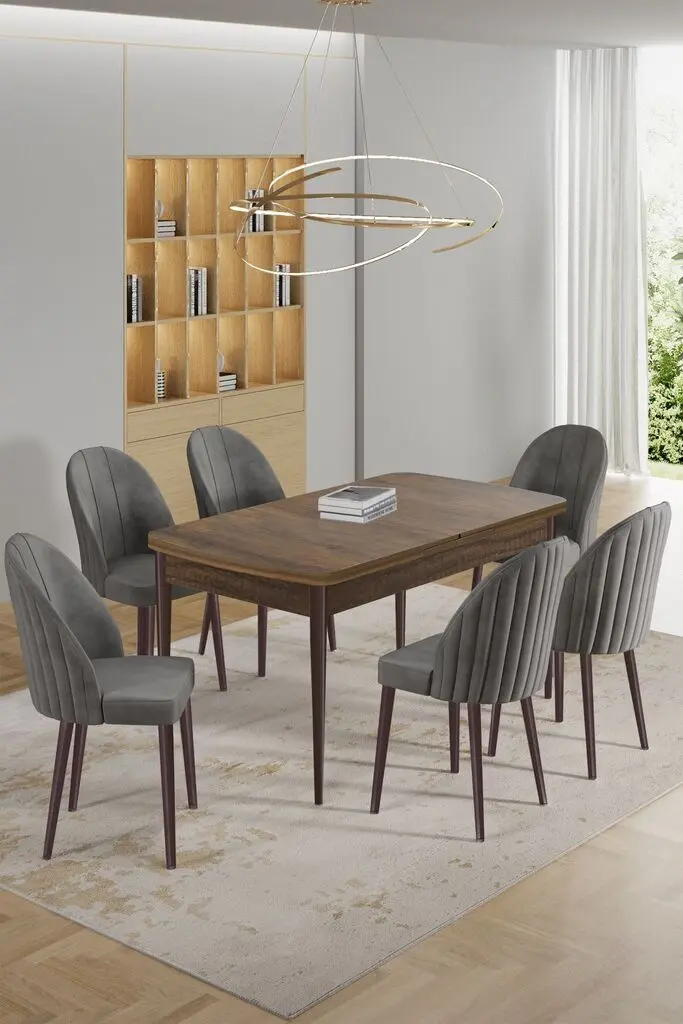 Hanah Home Trpezarijski set, 7 komada, Sivi