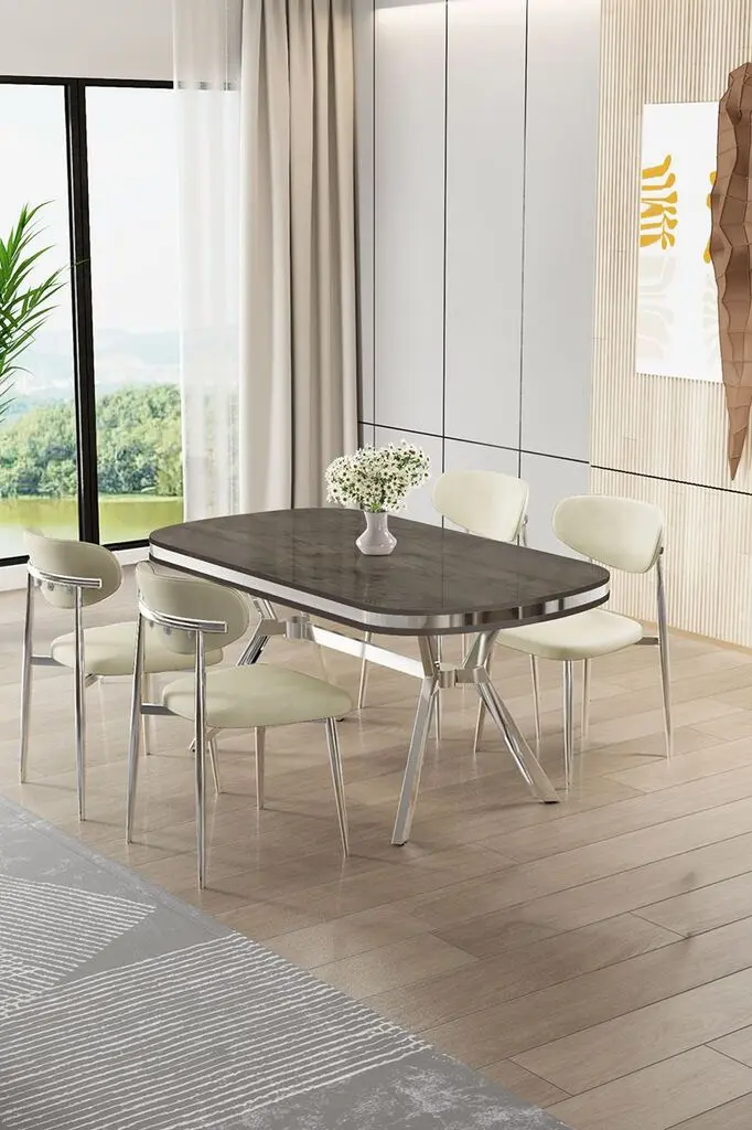 Hanah Home Trpezarijski set, 5 komada, Svetlozeleni
