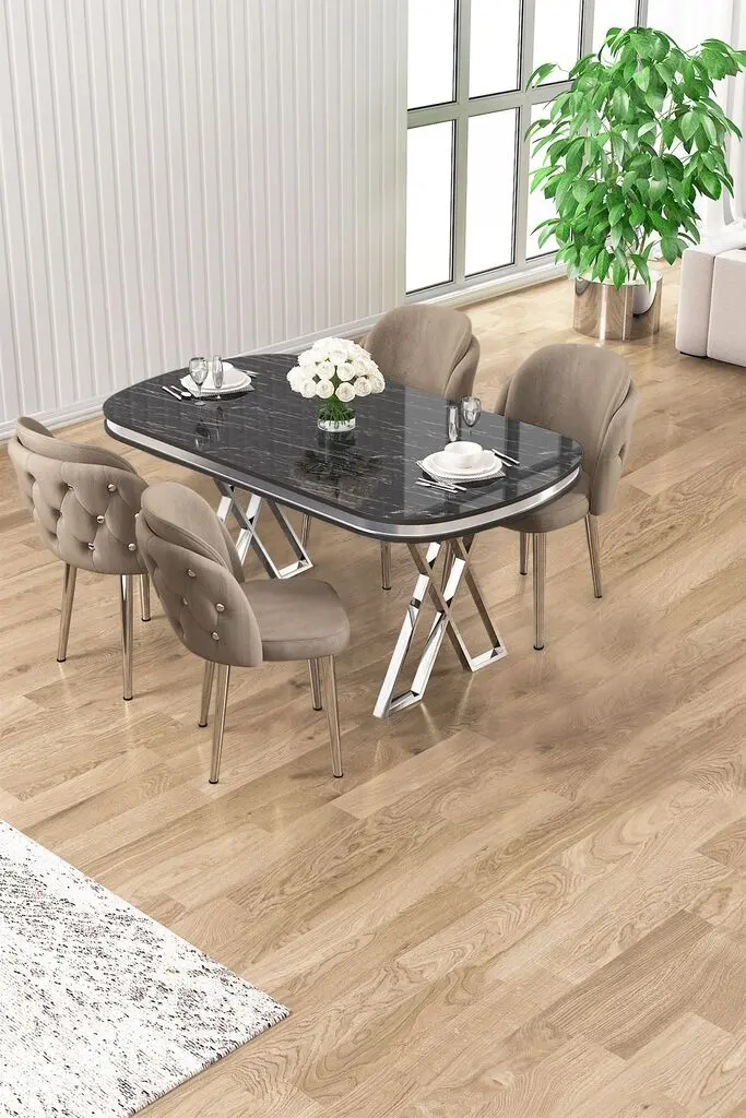 Hanah Home Trpezarijski set, 5 komada, Bež