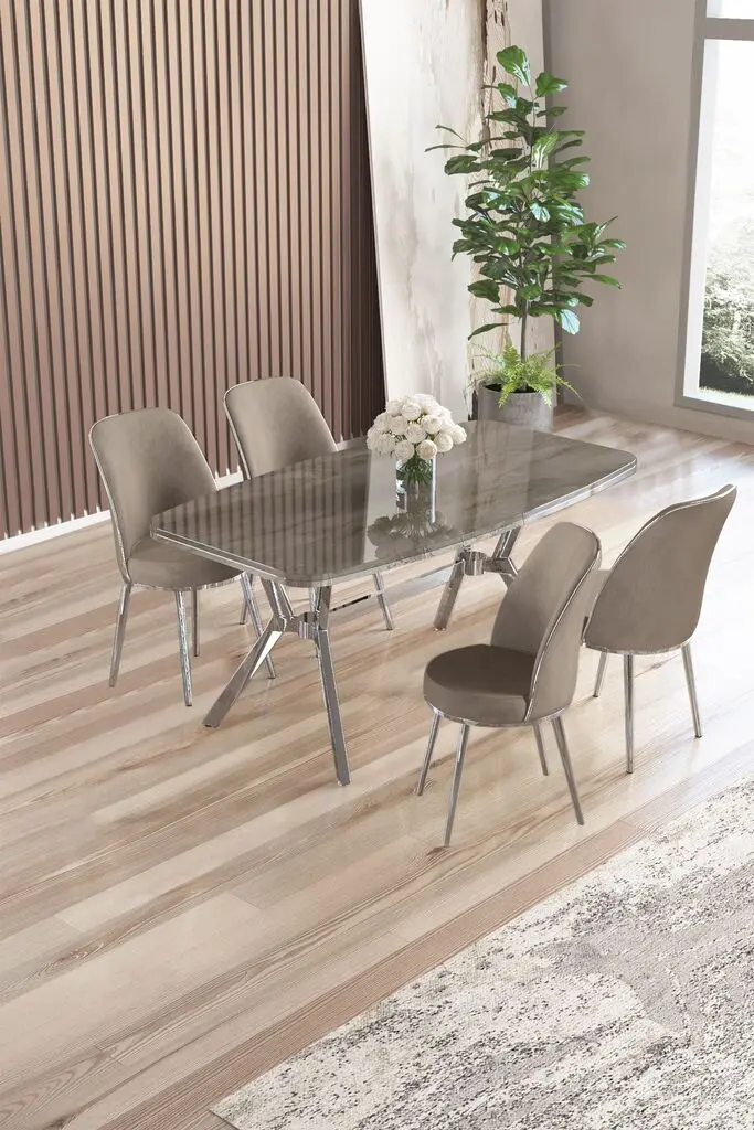 Hanah Home Trpezarijski set, 5 komada, Bež
