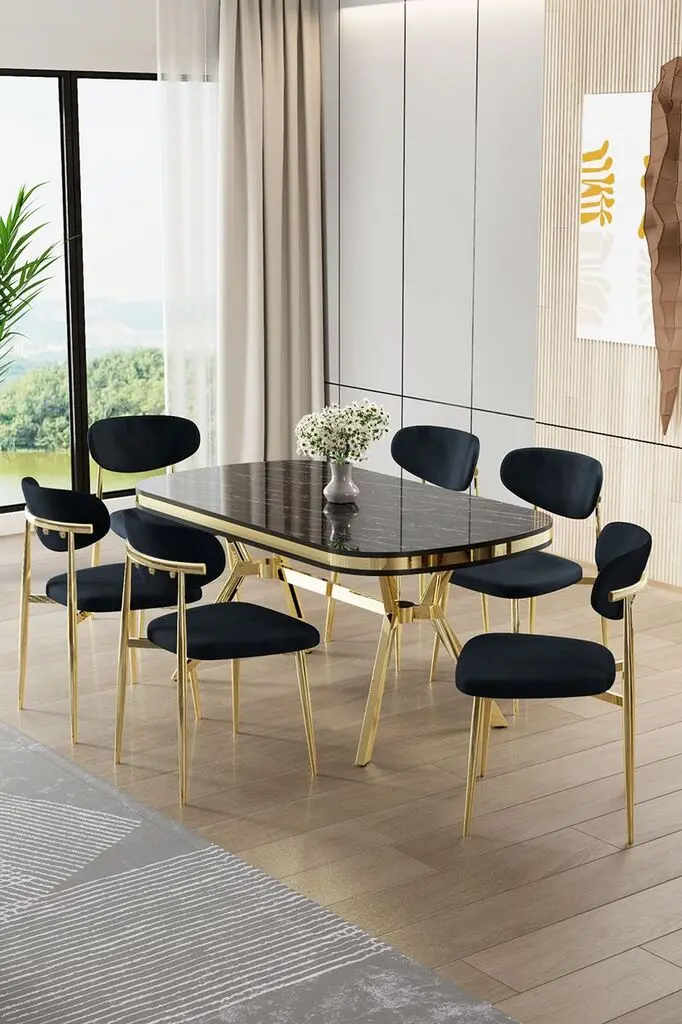 Hanah Home Trpezarijski set, 7 komada, Teget