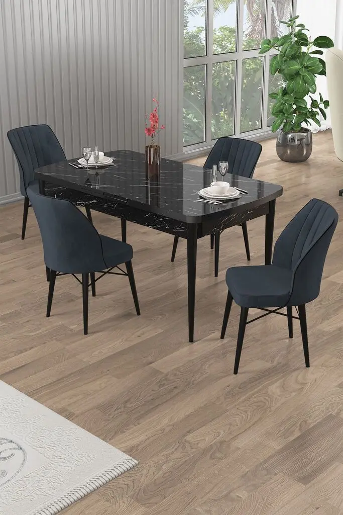 Hanah Home Trpezarijski set, 5 komada, Teget