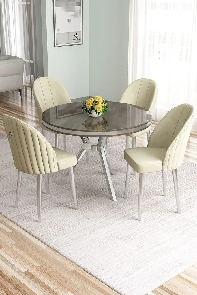 Hanah Home Trpezarijski set, 5 komada, Svetlozeleni