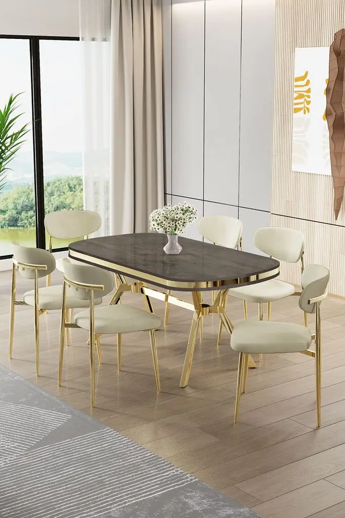 Hanah Home Trpezarijski set, 7 komada, Svetlozeleni