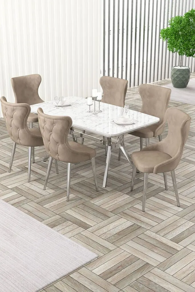 Hanah Home Trpezarijski set, 7 komada, Bež