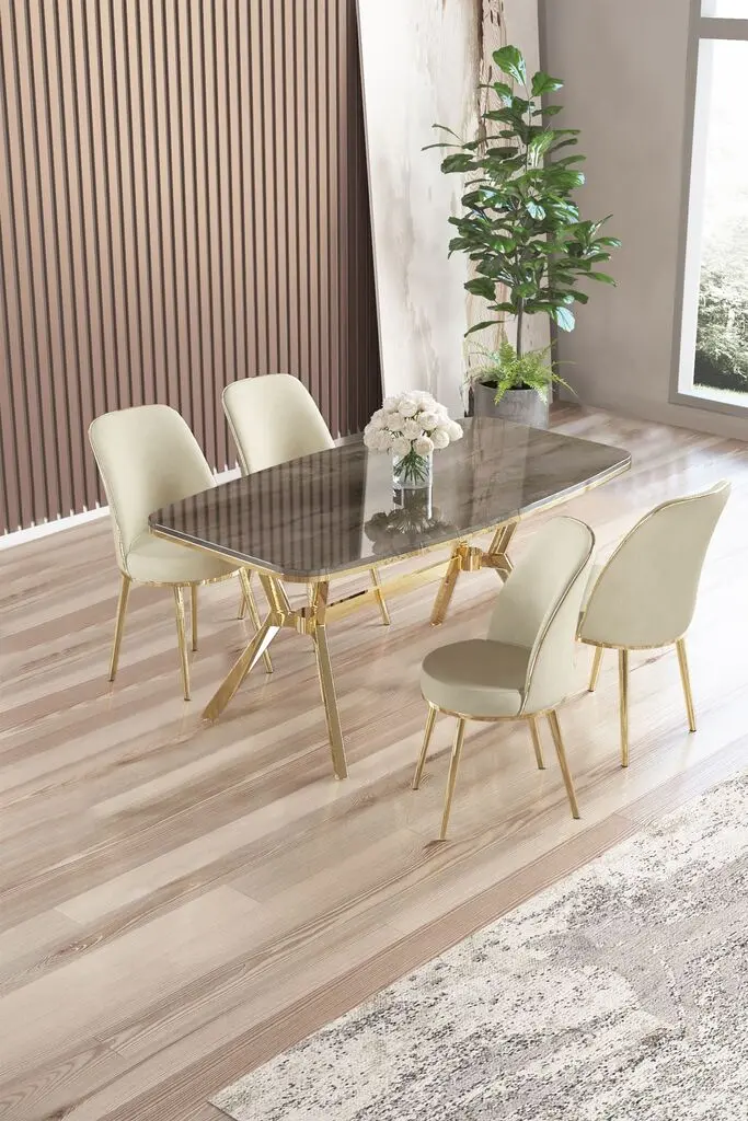 Hanah Home Trpezarijski set, 5 komada, Svetlozeleni