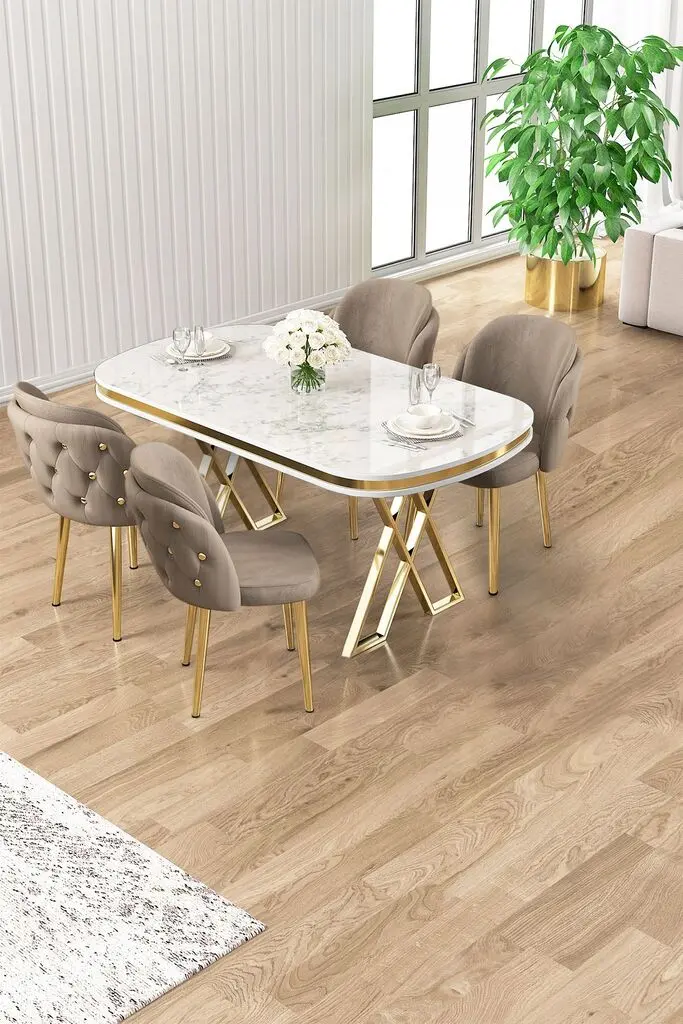 Hanah Home Trpezarijski set, 5 komada, Bež
