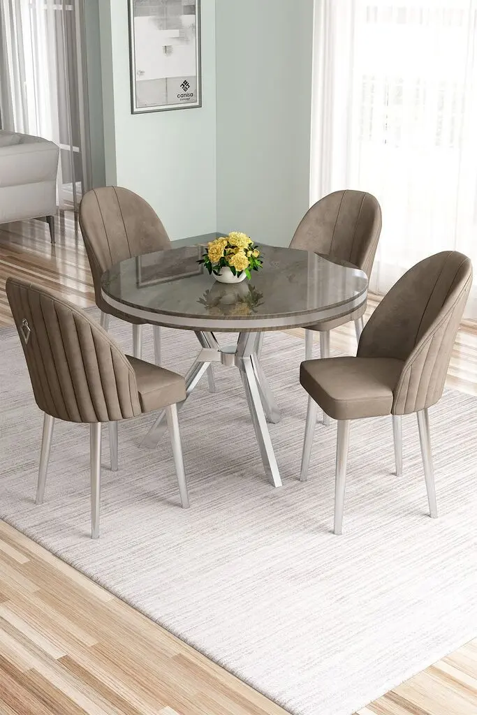 Hanah Home Trpezarijski set, 5 komada, Bež