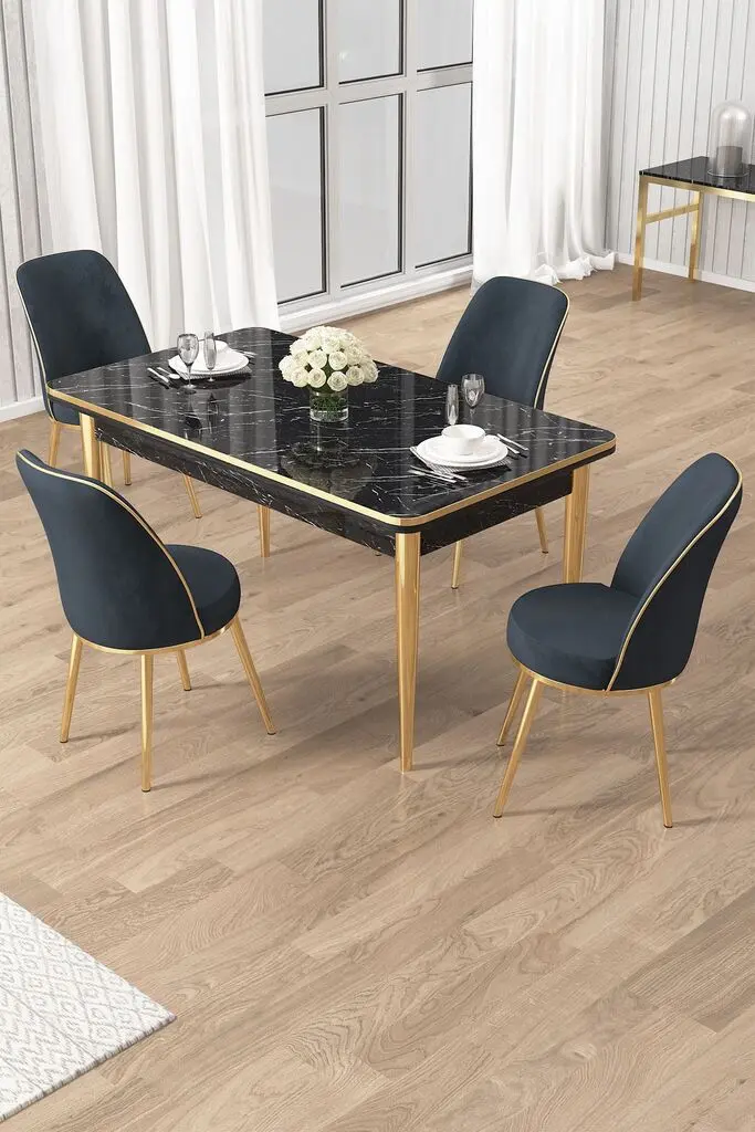Hanah Home Trpezarijski set, 5 komada, Teget
