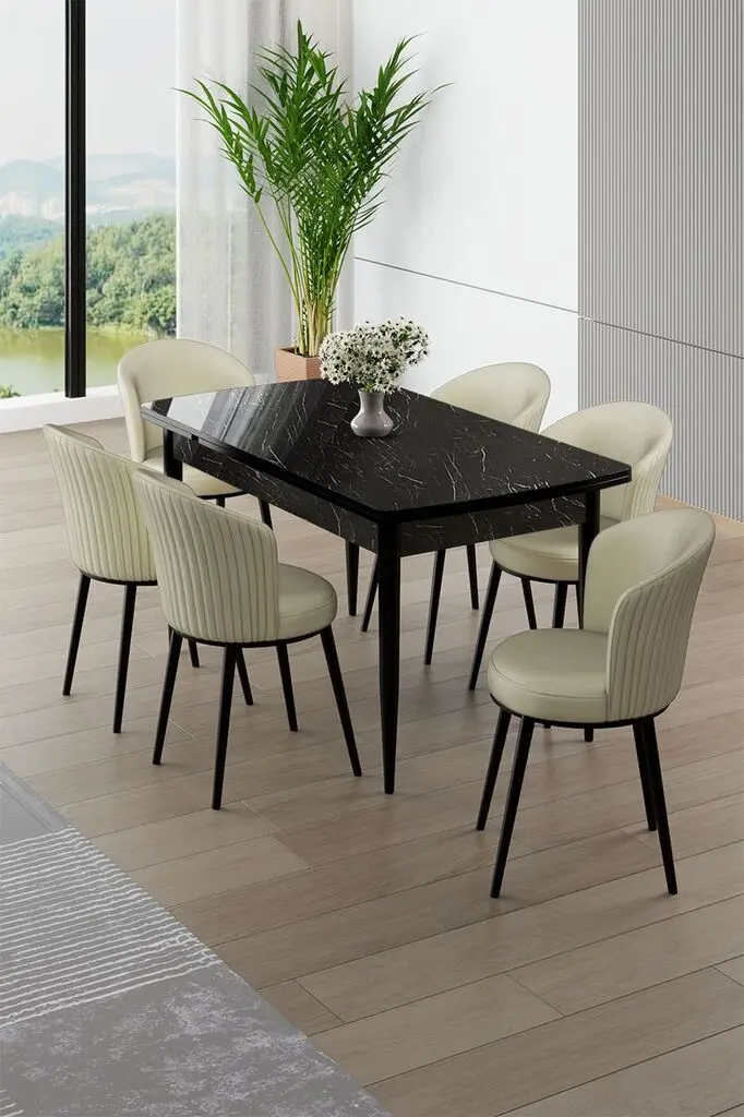 Hanah Home Trpezarijski set, 7 komada, Svetlozeleni