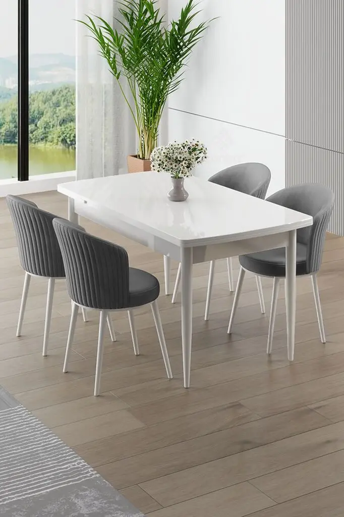 Hanah Home Trpezarijski set, 5 komada, Sivi