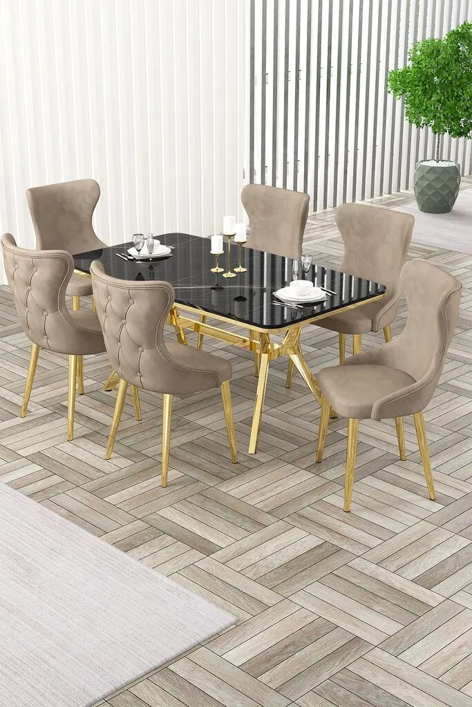 Hanah Home Trpezarijski set, 7 komada, Bež