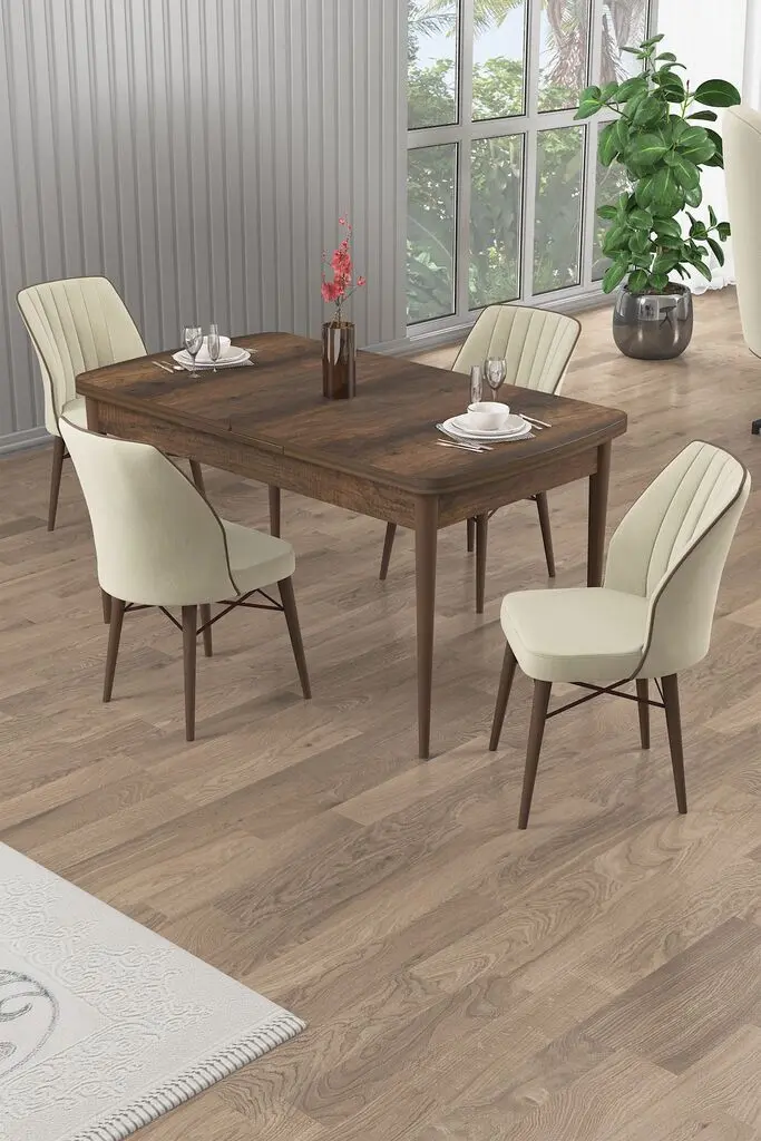 Hanah Home Trpezarijski set, 5 komada, Bež