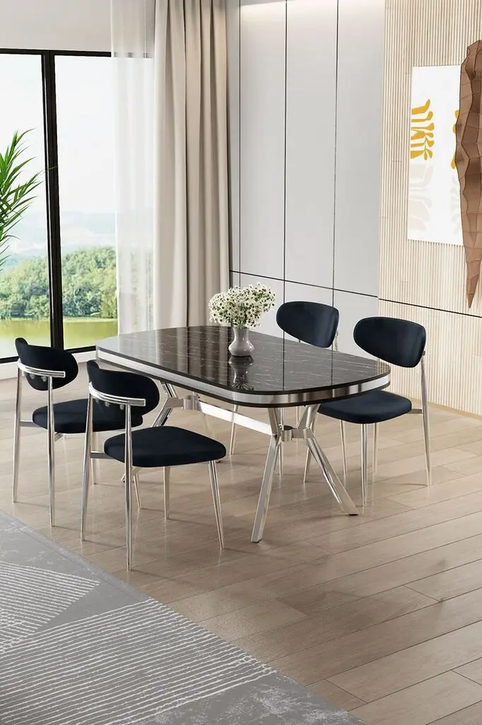 Hanah Home Trpezarijski set, 5 komada, Teget