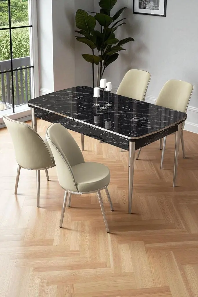 Hanah Home Trpezarijski set, 5 komada, Svetlozeleni