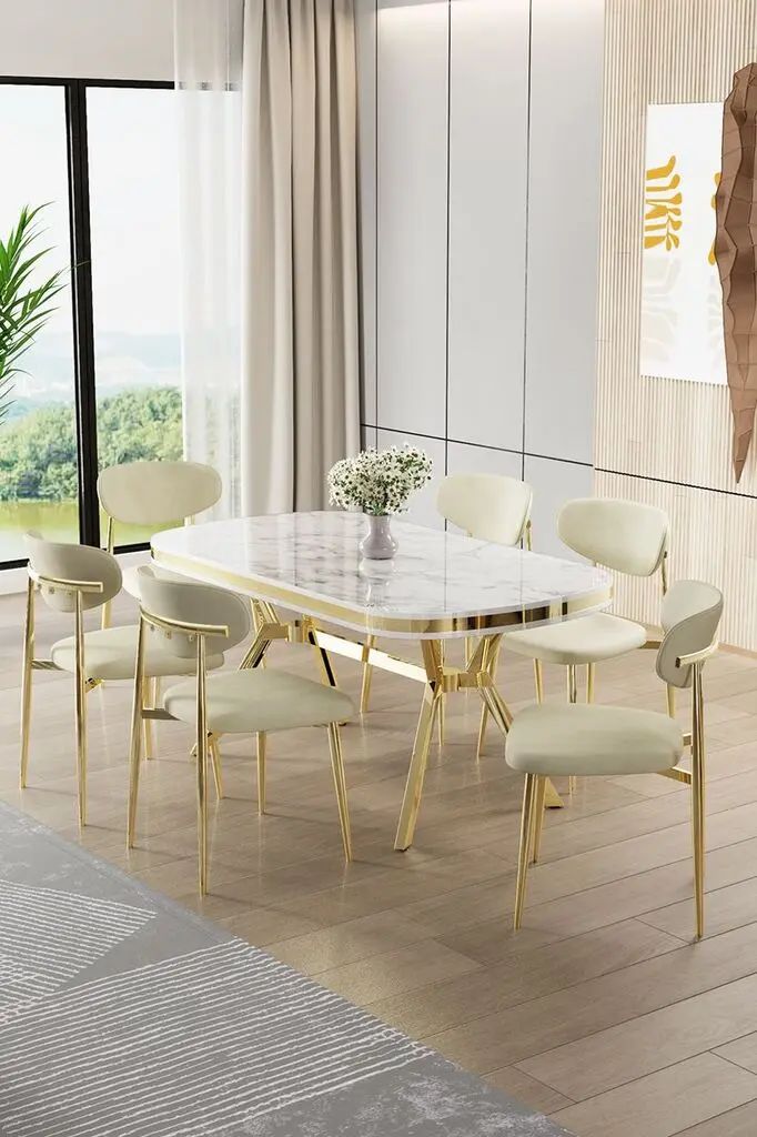 Hanah Home Trpezarijski set, 7 komada, Svetlozeleni