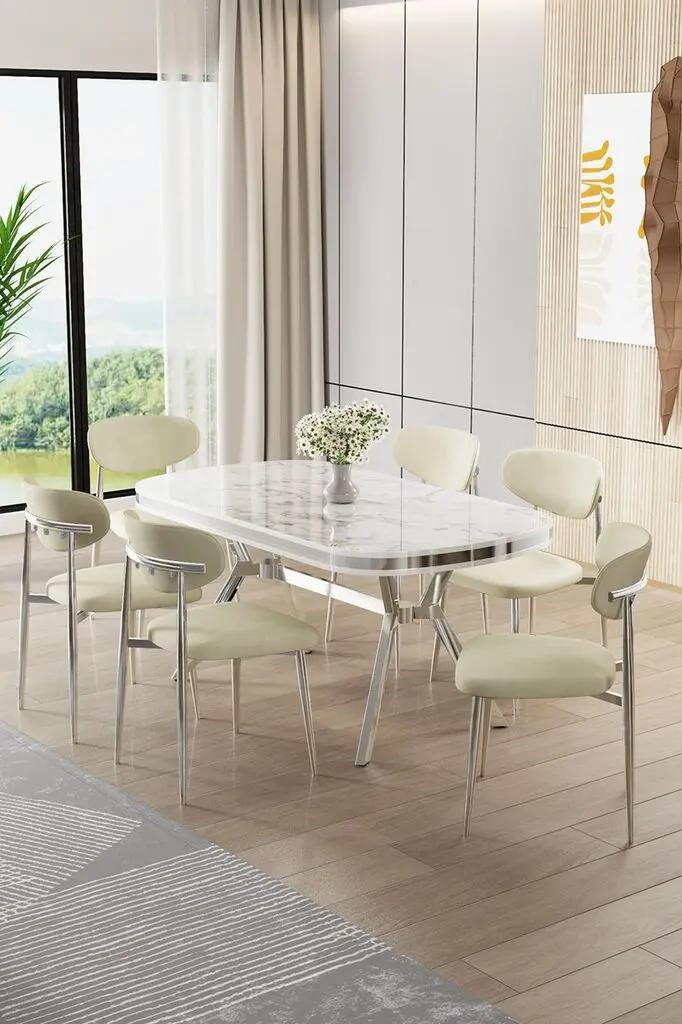 Hanah Home Trpezarijski set, 7 komada, Svetlozeleni