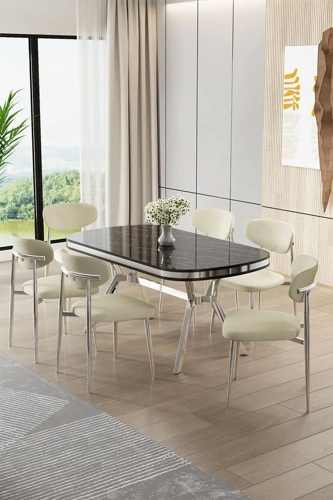 Hanah Home Trpezarijski set, 7 komada, Svetlozeleni