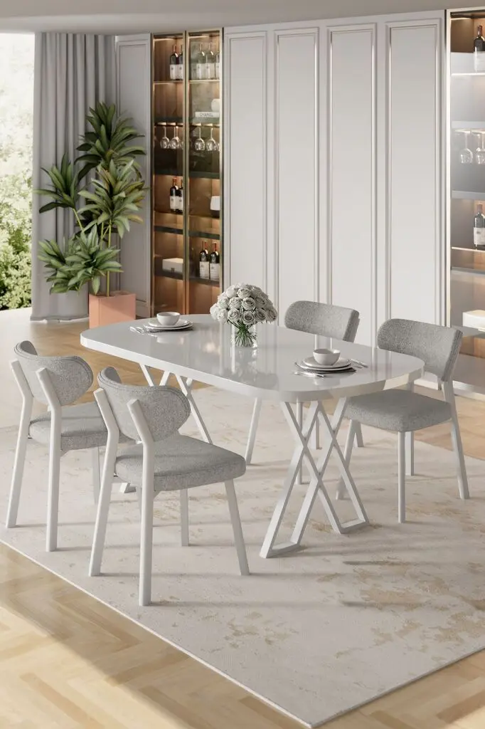 Hanah Home Trpezarijski set, 5 komada, Sivi