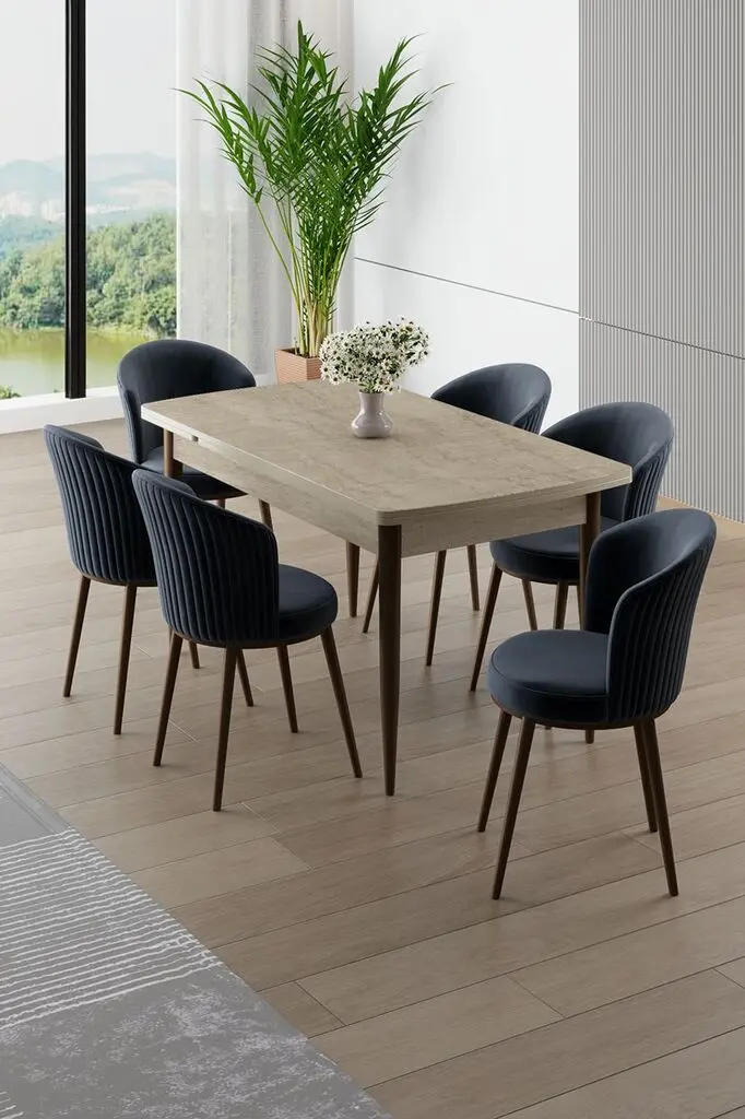 Hanah Home Trpezarijski set, 7 komada, Teget